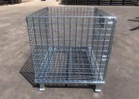 China Galvanized Steel Q195 4.0-6.0mm Wire Mesh Pallet Cage Foldable Wire Mesh Basket for sale