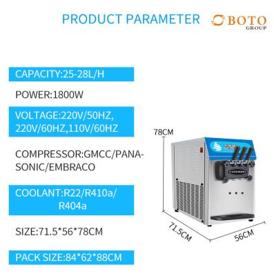 China 28L/H Capacity Imported Compressor Silent Operation Stainless Steel Material Ice Cream Machine for sale