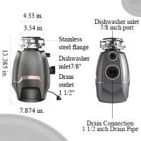 China Hot Sale Household Small Food Waste Disposer Kitchen  Food Waste Processor Continuous Feed for sale