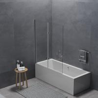 China Three Piece Glass Foldable Hinges Acrylic Bathtub Screen Shower Cabin Polished Surface for sale
