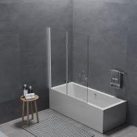 China Versatile Double Piece Glass Foldable Acrylic Bathtub Screen Shower Cabin Black Color for sale