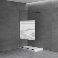 China Walk in Shower Wall Screen White Printed Tempered Glass 6-8mm Enclosure 1200mm for sale
