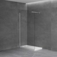 China Walk in Shower Wall Screen White Printed Tempered Glass 6-8mm Enclosure 1200mm for sale
