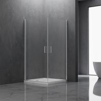 China Black Aluminum Rectangular Shower Enclosure featuring Sliding Door and Tempered Glass for sale