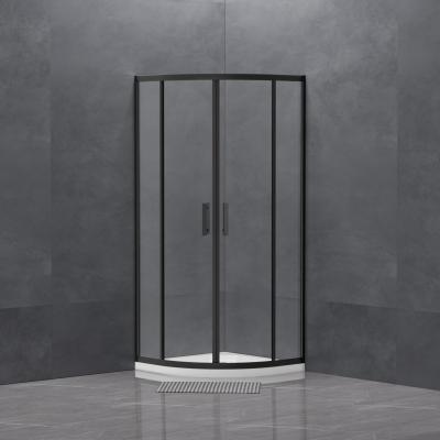 China Tempered Glass Shower Enclosure Sliding Doors Corner Black 800mm 900mm 1000mm for sale