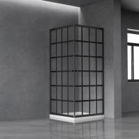 China Black Electroplated Frame Square Shower Enclosure 800mm 900mm 1000mm Tempered Glass for sale