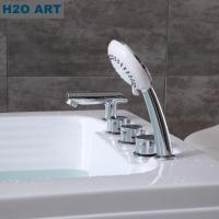 China Luxury Acrylic Bathtub Faucet with Brass Hardware 1400x750x620mm End Drain Location for sale