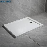 China Acrylic Shower Tray Artificial Marble Stone 800x800mm 90mm Drainage System for sale