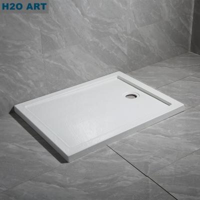 China Acrylic Shower Tray Artificial Marble Stone 800x800mm 90mm Drainage System for sale