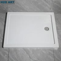 China Acrylic Shower Tray Artificial Marble Stone 800x800mm 90mm Drainage System for sale