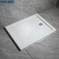 China Acrylic Shower Tray Artificial Marble Stone 800x800mm 90mm Drainage System for sale