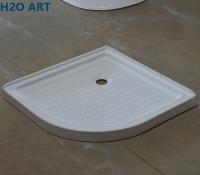 China Round Acrylic Shower Tray 38x38x3 Inch Topmount with 90mm Drainage Hole for sale