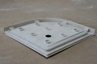 China Round Acrylic Shower Tray 38x38x3 Inch Topmount with 90mm Drainage Hole for sale