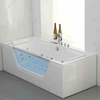China 1700x800x580mm Rectangular Acrylic Whirlpool Massage Bathtub with 1.5HP Motor for sale