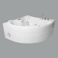 China 1500mm Corner Acrylic Hydro Massage Bathtub for 2 Person with 1.5HP Motor and LED Light for sale