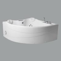 China 1500mm Corner Acrylic Hydro Massage Bathtub for 2 Person with 1.5HP Motor and LED Light for sale