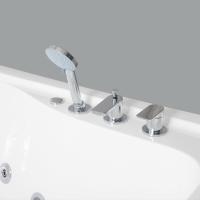 China 1500mm Corner Acrylic Hydro Massage Bathtub for 2 Person with 1.5HP Motor and LED Light for sale