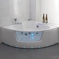China 1500mm Corner Hydro Massage Bathtub with Front Glass 6 Jets PMMA Acrylic Freestanding for sale
