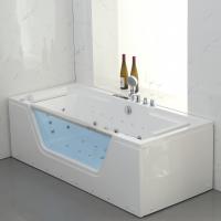 China 1500mm Corner Hydro Massage Bathtub with Front Glass 6 Jets PMMA Acrylic Freestanding for sale