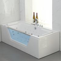 China Freestanding Acrylic Whirlpool Massage Bathtub 1500mm with LED Light and Drainage System for sale
