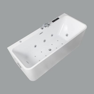 China Pure PMMA Acrylic Freestanding Hydro Massage Bathtub 1700x750mm with 7 Color LED Light for sale