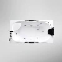 China Rectangular Acrylic Whirlpool Massage Bathtub with Handles and Headrest from Customized for sale