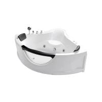 China Acrylic Corner Whirlpool Massage Bathtub 1400x1400mm with Front Decorating Glass SPA Tub Indoor 320L for sale