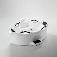 China 1500mm Corner Whirlpool Massage Acrylic Bathtub 340L SPA Tub with Handles for sale