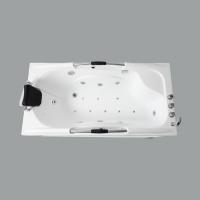 China Freestanding Acrylic Whirlpool Bathtub 1700x850x650mm with Water Massage and LED Light for sale