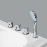 China Freestanding Acrylic Whirlpool Bathtub 1700x850x650mm with Water Massage and LED Light for sale