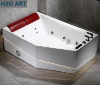 China Freestanding Acrylic Massage Bathtub HA-J21 1500x1100mm Whirlpool with LED Light for sale