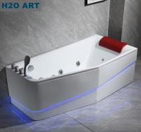 China Freestanding Acrylic Massage Bathtub 1500x800mm Whirlpool with LED Light and Digital Control for sale