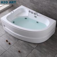 China Corner Whirlpool Bathtub 1500x1000mm PMMA Acrylic Water Massage Freestanding Spa for sale