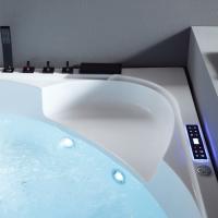 China Customized Acrylic Indoor Whirlpool Massage Corner Bathtub for 2 Person 1500x1500mm 260L for sale