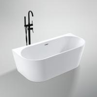 China Pure Acrylic Freestanding Bathtub 1700x800mm Narrow Rim Wall Side Bathtub for sale