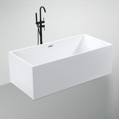 China Straight Vertical PMMA Acrylic Freestanding Bathtub 1700x800x580mm Glossy White for sale