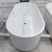China Oval Pure PMMA Acrylic Freestanding Bathtub 1700x800mm with Stainless Steel Legs for sale