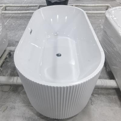 China Oval Pure PMMA Acrylic Freestanding Bathtub 1700x800mm with Stainless Steel Legs for sale