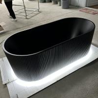 China Oval Pure PMMA Acrylic Freestanding Bathtub 1700x800mm with Stainless Steel Legs for sale