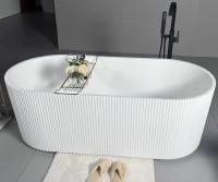 China Oval Pure PMMA Acrylic Freestanding Bathtub 1700x800mm with Stainless Steel Legs for sale