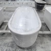 China Oval Pure PMMA Acrylic Freestanding Bathtub 1700x800mm with Stainless Steel Legs for sale