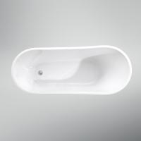 China Freestanding Acrylic Bathtub 1700x750mm Oval Narrow Rim Bulk Packing for Hotel Projects for sale