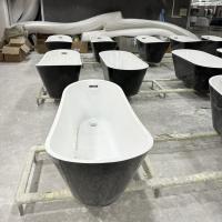 China Freestanding Acrylic Bathtub 1700x750mm Oval Narrow Rim Bulk Packing for Hotel Projects for sale