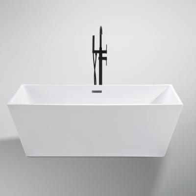 China Luxury Straight Acrylic Freestanding Bathtub 1700x750x580mm Center Drain Hand Control for sale