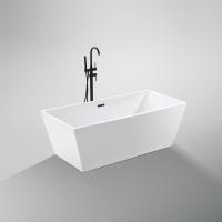 China Luxury Straight Acrylic Freestanding Bathtub 1700x750x580mm Center Drain Hand Control for sale