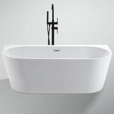 China Pure PMMA Acrylic Freestanding Bathtub 1700mm European Style Wall Side Tub for sale
