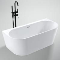 China Pure PMMA Acrylic Freestanding Bathtub 1700mm European Style Wall Side Tub for sale