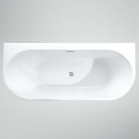 China Pure PMMA Acrylic Freestanding Bathtub 1700mm European Style Wall Side Tub for sale