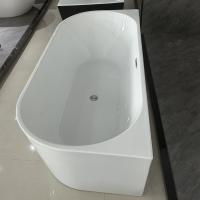 China Pure PMMA Acrylic Freestanding Bathtub 1700mm European Style Wall Side Tub for sale