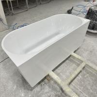 China Pure PMMA Acrylic Freestanding Bathtub 1700mm European Style Wall Side Tub for sale